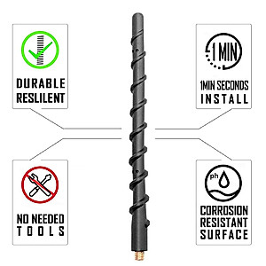 VOFONO 9 inch Antenna for 2007-2024 Jeep Wrangler Gladiator JL JK JT Unlimited Sport Rubicon Sahara Mojave Willys 4xe Wrangler Gladiator Accessories Car Radio Antenna Short Replacement