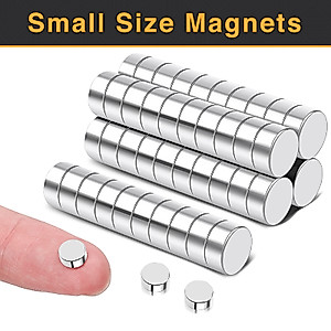 TRYMAG Small Magnets, 50Pcs Strong Refrigerator Magnets Tiny Rare Earth Magnets for Whiteboard, Mini Round Neodymium Disc Magnets for Crafts, DIY, Science, Office Magnets
