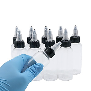 PET Plastic Extruded Liquid Bottle,squeeze bottle,dropper ,dispensing bottle,10 Pcs 1 oz Bottles,Laboratory wash Bottle,drip Bottle,Tattoo Ink,Watercolor Pigment Bottle, Ink Discharge Bottle(30ml)