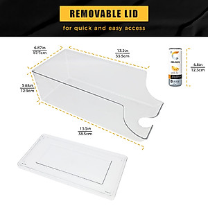 SCAVATA 4 Pack Soda Can Organizer & 2 Pack Skinny Can Organizer for Refrigerator