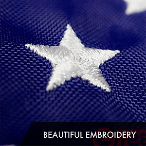 G128 American USA Flag | 1x1.5 Ft | ToughWeave Series Embroidered 210D Polyester | Country Flag, Embroidered Stars, Sewn Stripes, Indoor/Outdoor, Vibrant Colors, Brass Grommets