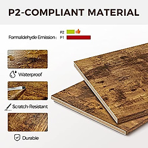 Topeakmart Kitchen Buffet Cabinet Sideboard Wine Bar Cabinet with Glasses Holder, Multi-Function Storage Cabinet for Liquor and Glasses, Coffee Bar Table for Dining Room Hallway Entrance, Rustic Brown