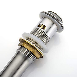 Pop up Sink Drain Stopper for Bathroom Vessel Vanity Sink Art Basin Brushed Nickel,Small Cap with Overflow, Metal Pop up Drain Strainer with Detachable Basket Stopper