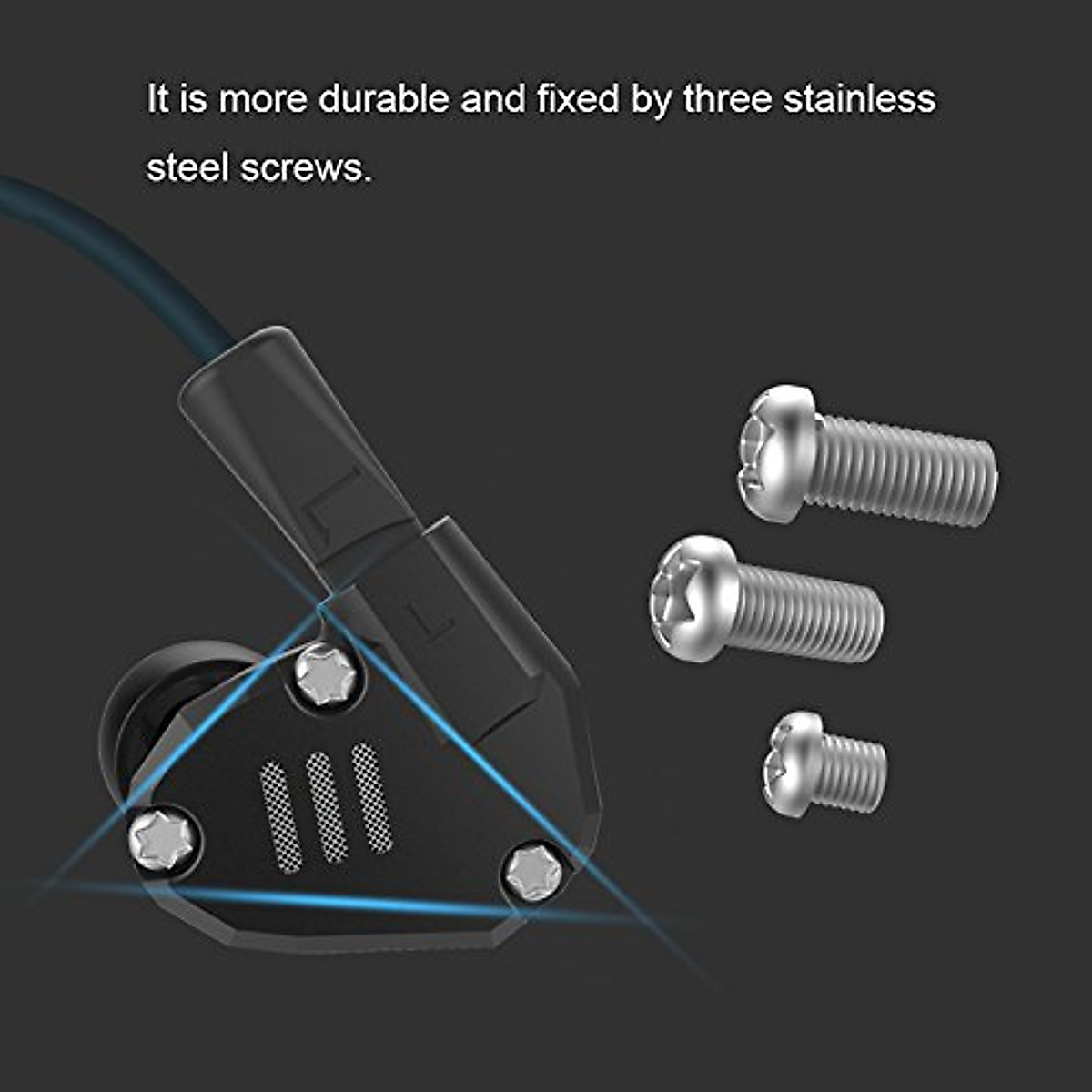 Quad Driver Headphones,ERJIGO KZ ZS6 High Fidelity Extra Bass Earbuds Without Microphone,with Detachable Cable (with Mic, Black)