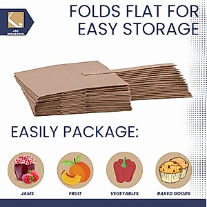 8 x 6 x 3.5 Inch Small Kraft Paper Bags with Paper Handles - Quarter Peck Apple/Produce Bag (50)