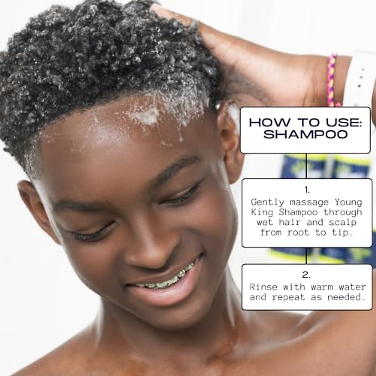 YOUNG KING HAIR CARE Kids Shampoo For Boys | Cleanse and Hydrate Natural Curls | Plant-Based and Harm-Free | 8oz