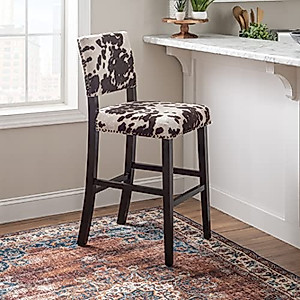 Linon Udder Madness Corey Bar Stool, 19"W x 22.5"D x 44.75"H, Brown