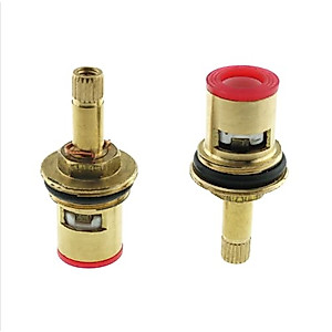 SJZBIN 2pcs Faucet Spool Faucet Valve 20 Teeth 1/2 inch Faucet Ceramic Cartridge Replace Part for Water Valve Stem