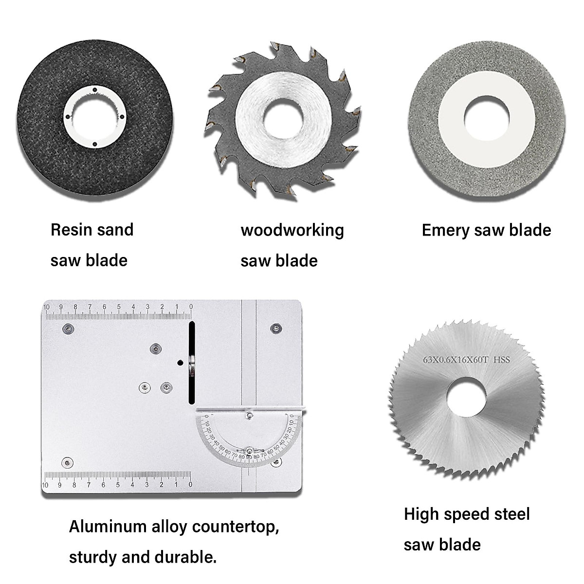 Precision Mini Electric Table Saw, DIY Hobby Handmade Woodworking Bench Cutting Machine Adjustable Cut Depth Small Desktop Saw for Miniature Wood Craft