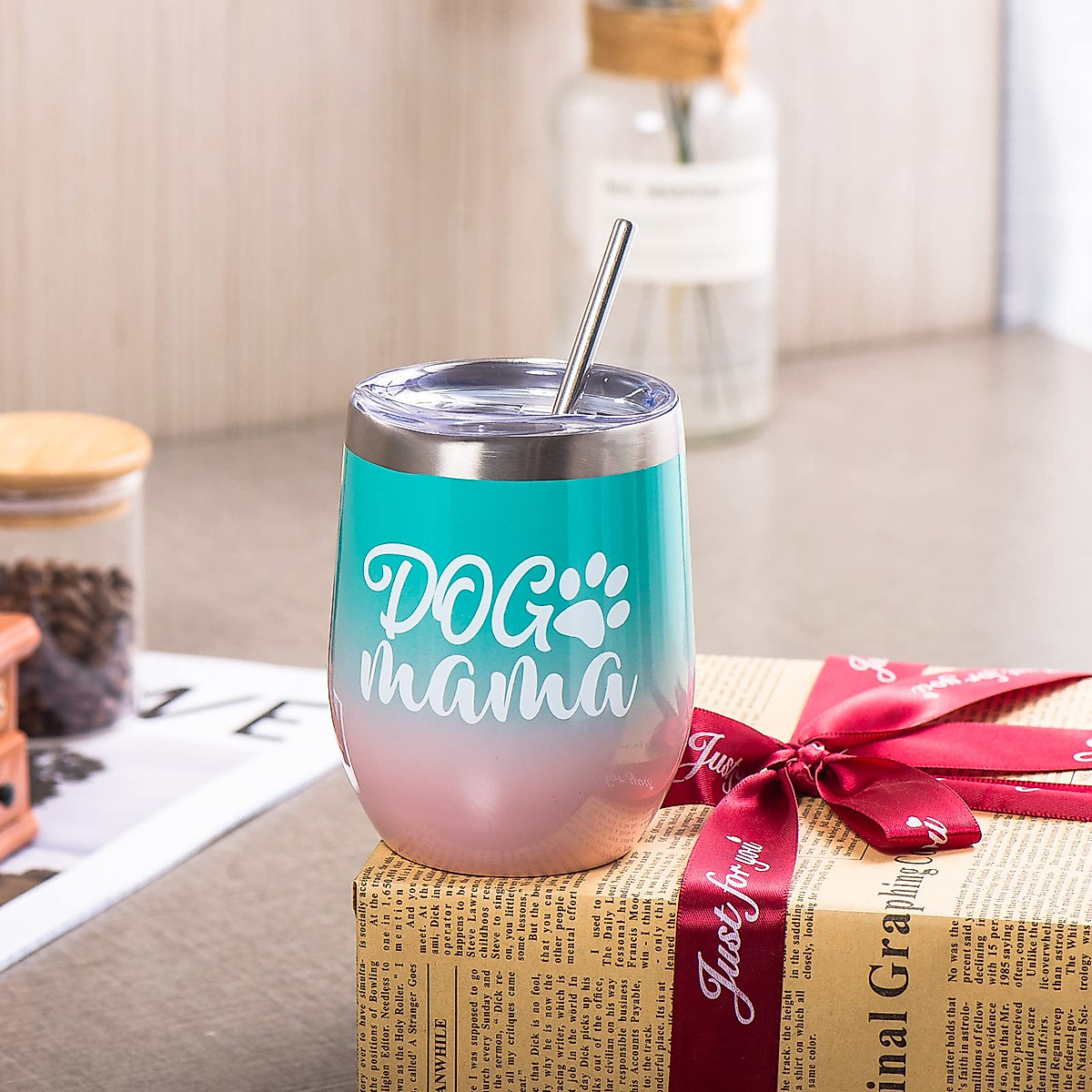 Dog Mom Gifts for Women,Mothers Day Gifts,Funny Dog Lover Gifts for Mom,Unique Birthday Dog Mama Gifts,Presents for Dog Lovers,12oz Insulated Stainless Steel Coffee Cup Tumbler