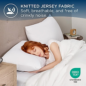 Bedsure Pillow Protectors, Waterproof Polyester Pillow Protectors with Zipper Standard Size,Set of 2, 20" x 26"