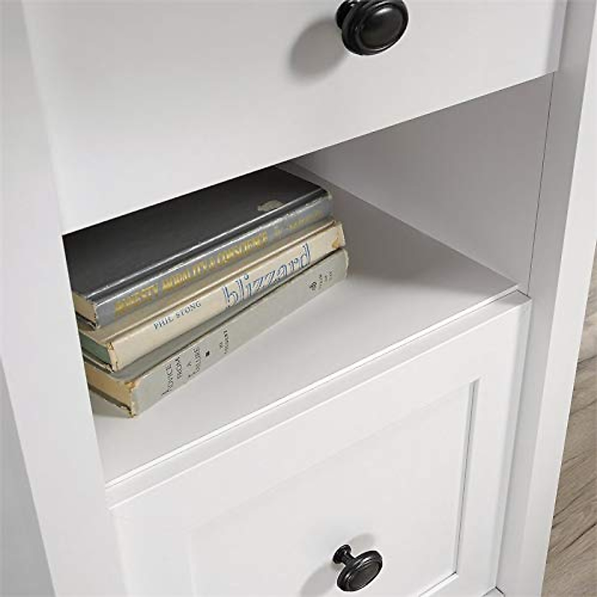 Sauder County Line Wooden L Shaped Computer Desk in Soft White