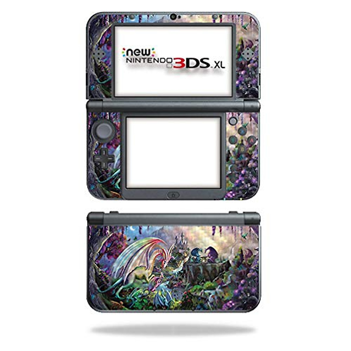 MightySkins Carbon Fiber Skin for Nintendo New 3DS XL (2015) - Dragon Paradise | Protective, Durable Textured Carbon Fiber Finish | Easy to Apply, Remove, and Change Styles | Made in The USA