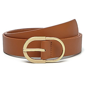 Earnda Womens Belts for Jeans Faux Leather Strap Brown Large