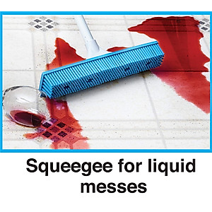 X-Broom- All Purpose Rubber Bristle Carpet Broom with Full-Length Squeegee to Remove Pet Hair, Dust, Dirt, Water