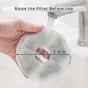 iPettie Only for Kamino Fountain Replacement Filters, Not for Colorful LED Flower Fountain, 6 Filters, 6 Sponges & 1 Sponge Bracket