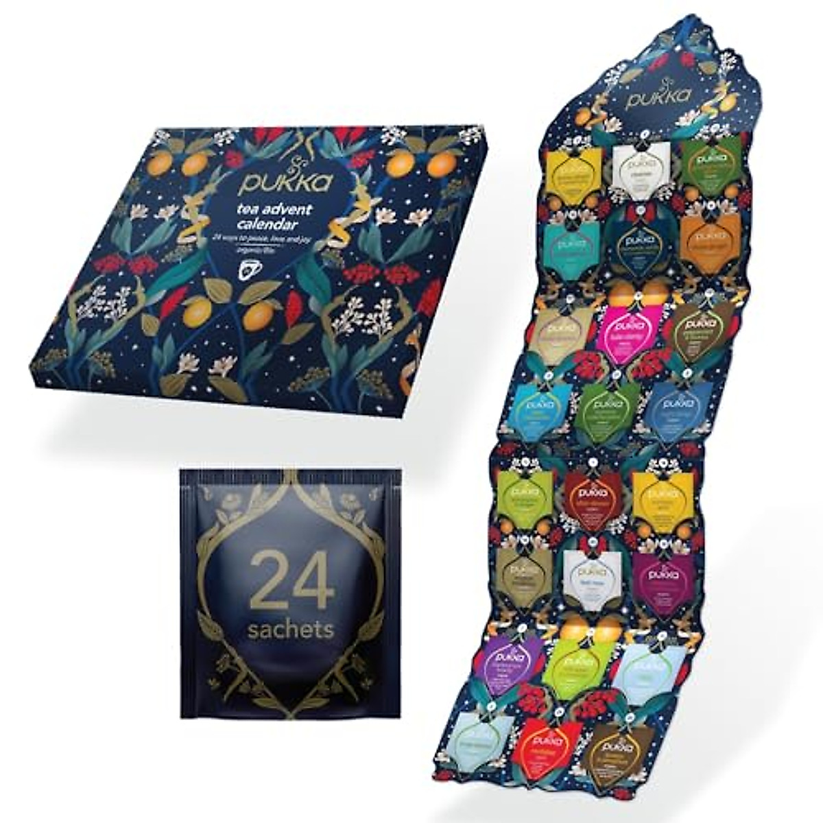 Pukka Tea Gift, Organic Tea Advent Calendar 2023, 24 Tea Bags