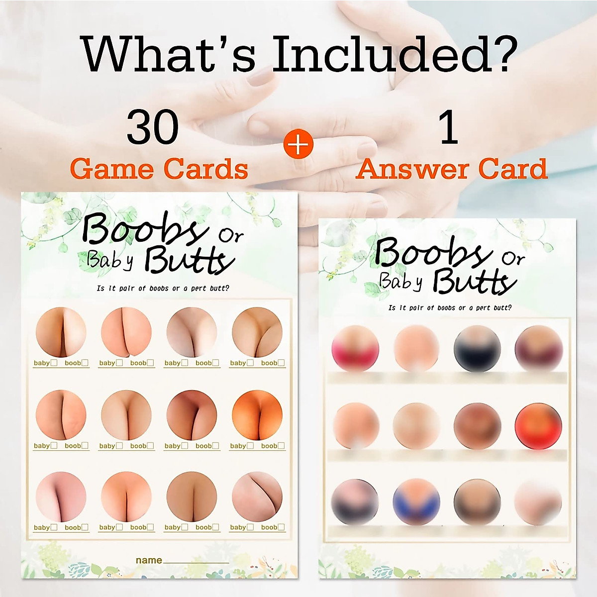 OLOUTAB 30 Baby Shower Games for Boy or Girl-Gender Neutral,Hilarious,Fun and Easy to Play,with Answer Keys