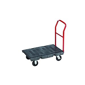 Rubbermaid Commercial Products Heavy Duty Platform Truck, 6" TPR Casters, 1000 lb. Capacity, Black, for Warehouse/Garage/Cleaning/Manufacturing
