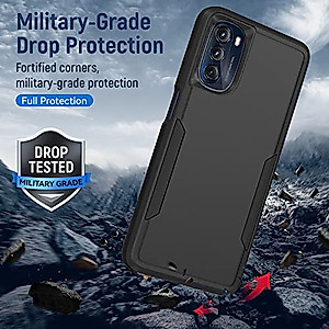 Warsia for Moto G 5G 2022 Case,Motorola G 5G 2022 Case with Screen Protector[Military Grade Drop Tested] Heavy-Duty Tough Rugged Shockproof Protective Case for Motorola Moto G 5G 2022, Black