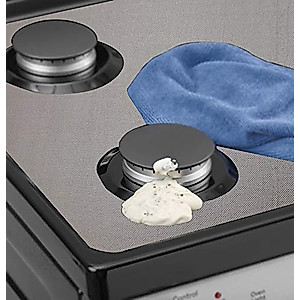 FireFly Home Stove Top Protector for Whirlpool Gas Range Stove, Custom Fit Ultra Thin Reusable Burner Splatter Spill Guard Protective Cover Liner in Silver - WFG320M0BB