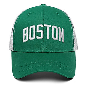 Chsetes Boston Hat for Men Unisex Mesh Hat Trucker Hats Dad Hat Baseball Cap Adjustable Snapback Golf Hat Women Green