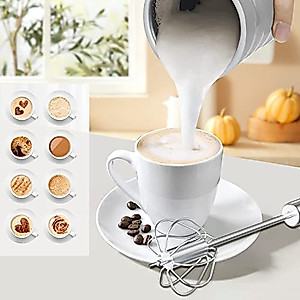 AmasSmile® Stainless Steel Easy Whisk Frother, Semi Automatic Hand Push Whisk with Greater Mixing Power, Multipurpose as Coffee Frother, Egg Beater, Whisker, Stirrer(12in)
