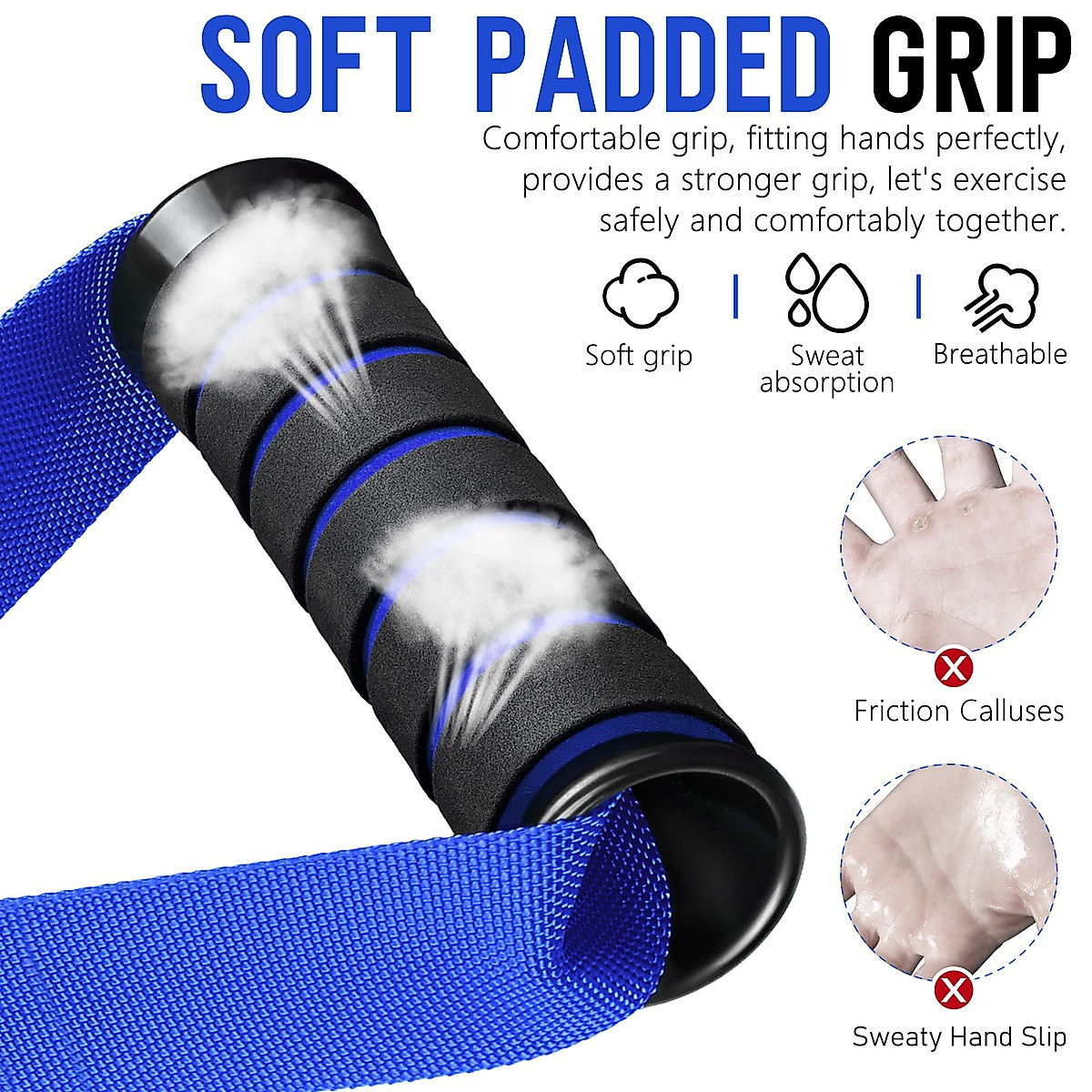 WALITO Exercise Handles, Replacement Cable Machine Attachments for Home Gym Equipment, Pulley System, Pilates, Resistance Bands, Strength Trainer, Heavy Duty Working Out Handles Accessories