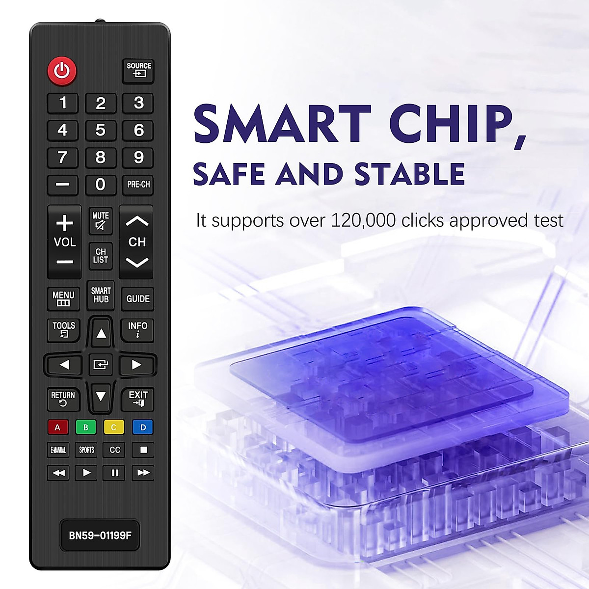 JNGKE Universal Remote Control for Only All Samsung TV, Samsung Remote for Samsung Smart TV LED LCD QLED 4K 3D Series, for All Samsung TV Remote Model Black