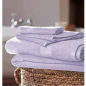 BOUTIQUO 8 Piece Towel Set 100% Ring Spun Cotton, 2 Bath Towels 27X54, 2 Hand Towels 16X28 and 4 Washcloths 13X13 - Ultra Soft Highly Absorbent Machine Washable Hotel Spa Quality - Purple