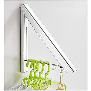 OnlyOne Select Retractable Clothes Rack Wall Mount, Folding Clothes Hanger Drying Rack, for Laundry Room Closet Storage Bathroom Bedroom Organization (Silver)