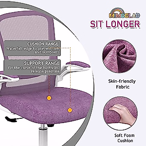 Mimoglad Home Office Chair, High Back Desk Chair, Ergonomic Mesh Computer Chair with Adjustable Lumbar Support and Thickened Seat Cushion