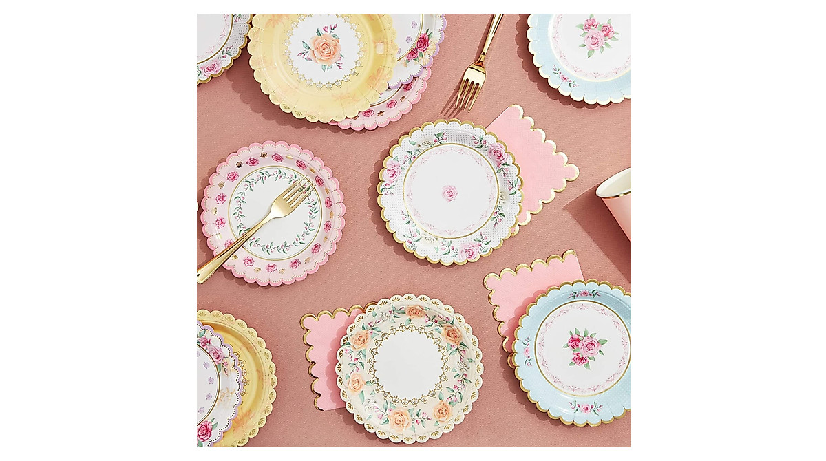 Sparkle and Bash 48-Pack Floral Paper Plates - 7"