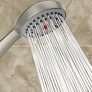 YOO.MEE High Pressure Handheld Shower Head with Powerful Shower Spray against Low Pressure Water Supply Pipeline, Multi-functions, w/ 79'' Hose, Bracket, Flow Regulator, Brushed Nickel Finish