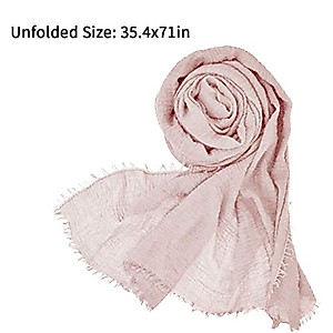 Wobe 3 Pcs Women Soft Cotton Hemp Scarf Shawl Long Scarves, Travel Sunscreen