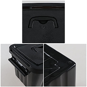 Buyitt 6 Packs Black Storage Bins with Lids, 6 QT Plastic Storage Containers