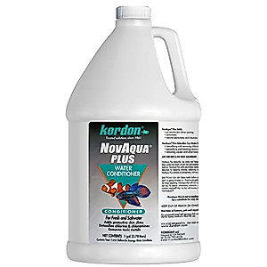 Kordon NOVAQUA Plus - Freshwater & Saltwater Aquarium Water Conditioner – Instantly Detoxifies Chlorine, Chloramines, & Heavy Metals, Replaces Fish Slime Coat, Reduces Fish Stress, 1-Gallon