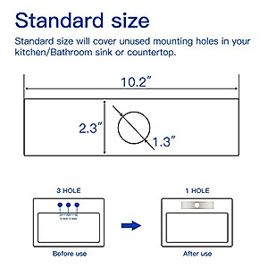 BWE Square 10 Inch Kitchen Sink Faucet Hole Cover Deck Plate Escutcheon Brushed Nickel