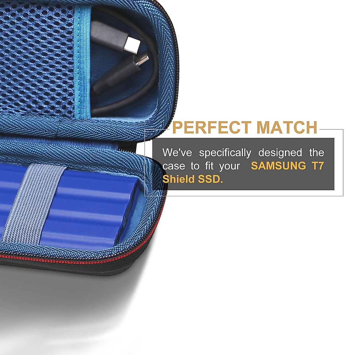 LTGEM Hard Case Compatible with Samsung T7 Shield T9 Portable SSD Solid State Drive,Blue