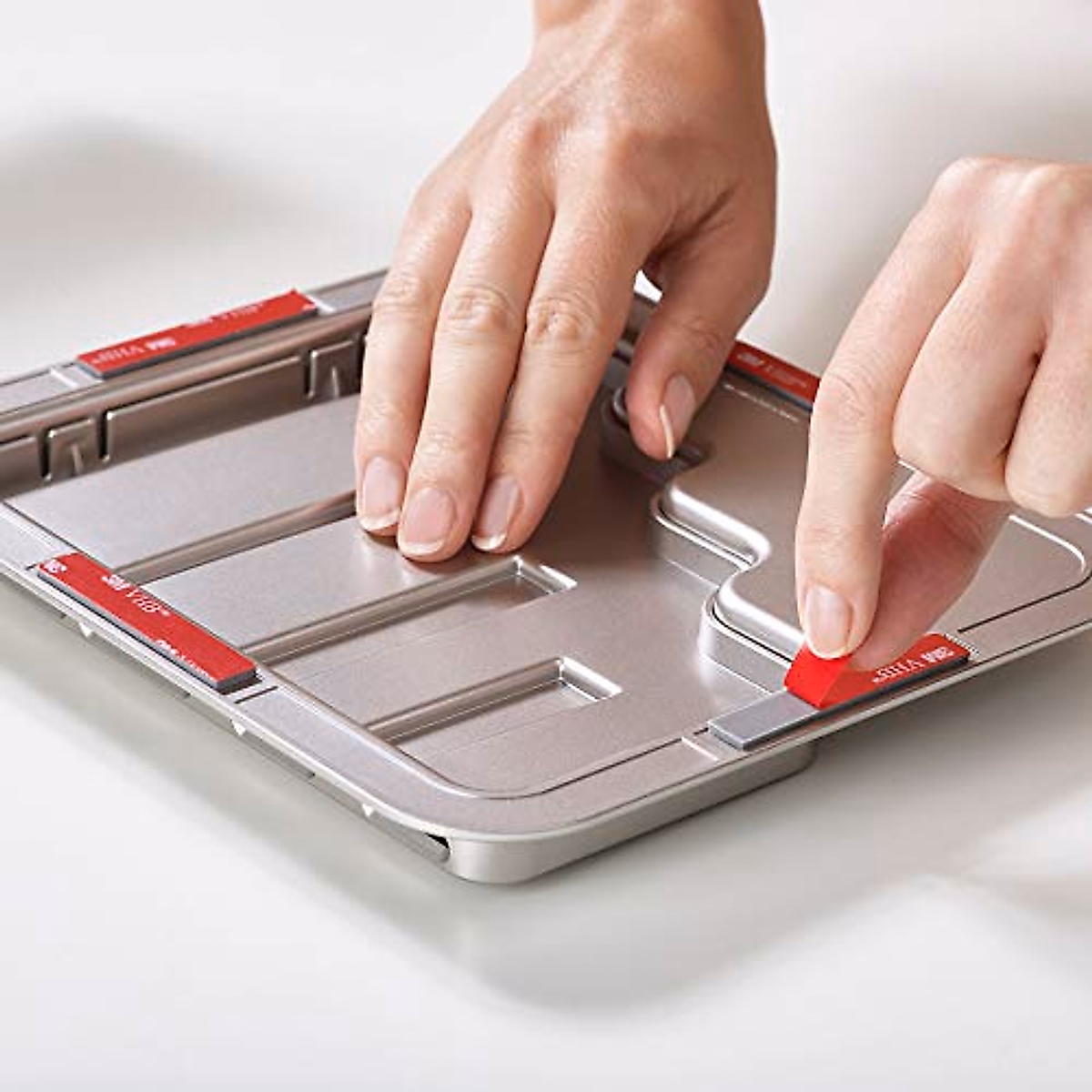 Joseph Joseph 10303 DoorStore Knives Elevate Set with Knife Block 3M Adhesive Wall and Cabinet Door Mount, 5-piece Opal