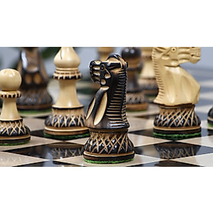 CHESSBAZAAR 3.8" King Burnt Blazed Chess Set for Adults & Kids, Wooden Chess Pieces only in Burnt Boxwood