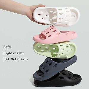 Cozshoery Shower Slippers for Women and Men, Quick Drying Pool Slides Lightweight Beach Sandals with Drain Holes