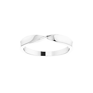 Solid 14k White Gold Twisted Stackable Wedding Anniversary Ring Band (Width = 3.1mm) - Size 6