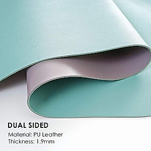 Con-Tact Brand XL Corner Desk Pad | Waterproof Anti-Slip PU Leather | Large Corner Computer Workstation Protection | Mouse Pad Gaming Pad | 36" X 15.7" L Shape | Dual Sided (Blue/Purple)