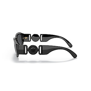 Versace Unisex Sunglasses Black Frame, Dark Grey Lenses, 53MM