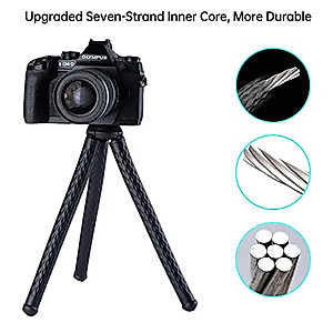 Fugetek Flexible Phone Camera Tripod Stand Holder, with Bluetooth Remote, Compact, Adjustable Legs, Durable Design, Waterproof, GoPro, iPhone XR/XS Max, XS/X, Android Samsung Galaxy, (Black)