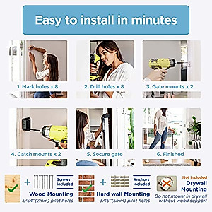 Perma Child Safety Indoor/Outdoor Retractable Baby Gate 33" Tall, Extends to 71" Wide, White