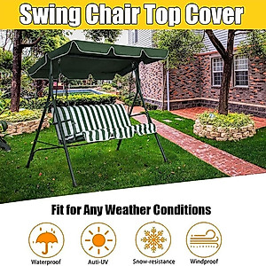 Replacement Canopy for Swing Seat - Waterproof Oxford Cloth Top Cover for 2/3-Seater Swing Chair, Durable Outdoor Patio Swing Canopy(Red,75x52x6inch)