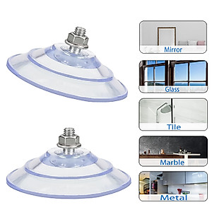 AccEncyc Upgraded Large Suction Cup with Screws 3.4"/85mm Plastic Suction Pads 4 Pack Clear PVC Sucker Pads with M8 Screw Nut Extra Strong Adhesive Glass Suction Holder