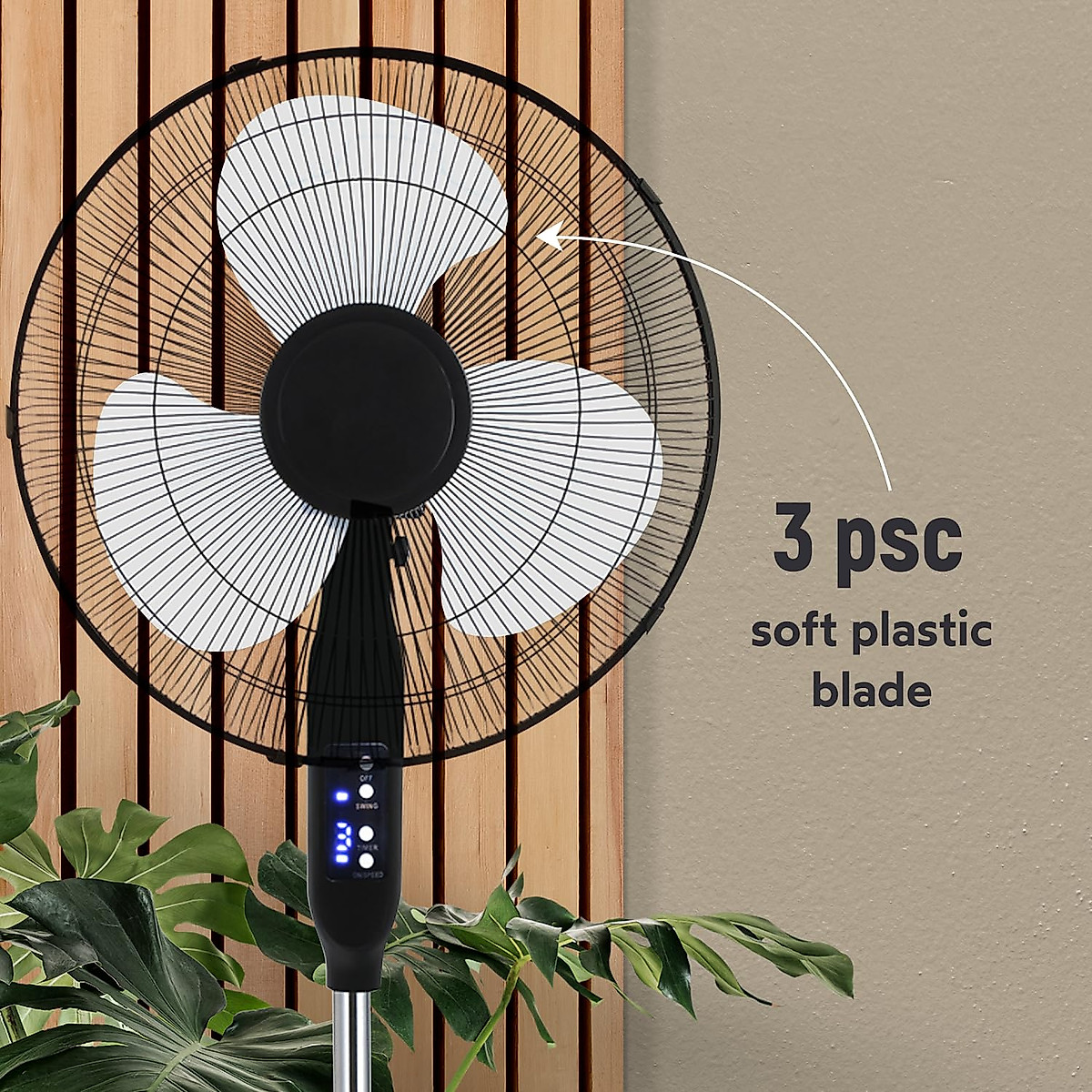 Craig TH6069, 16 Inch Oscillating Stand Fan with Remote Control, 90 Degree Oscillating Head, Adjustable Height and Tilt, Perfect for Bedroom, Office and any small to medium sized Room, NEW